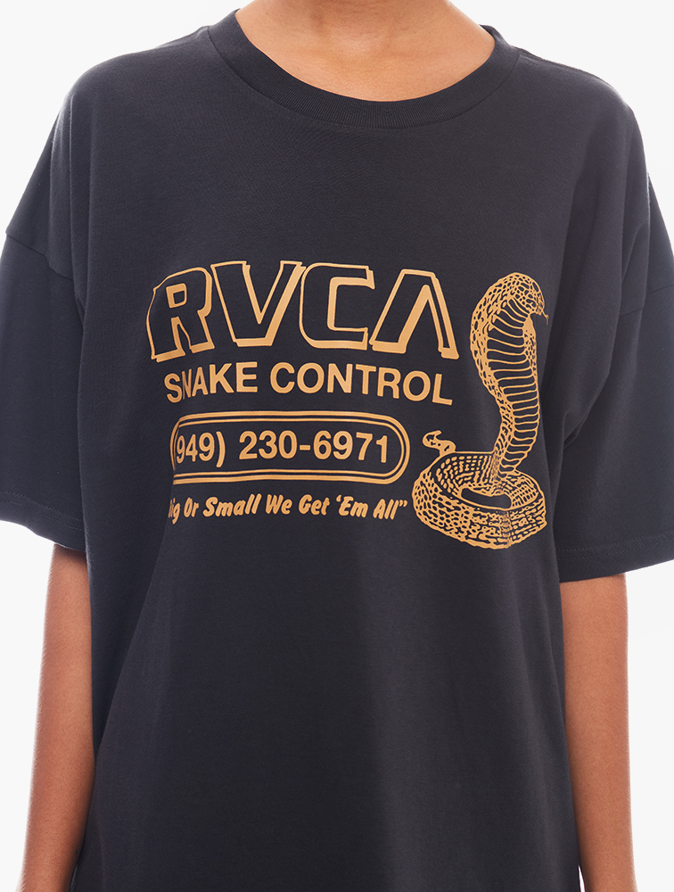 MyRunway | Shop RVCA Washed Black Snake Control Relaxed Tee for Women from MyRunway.co.za